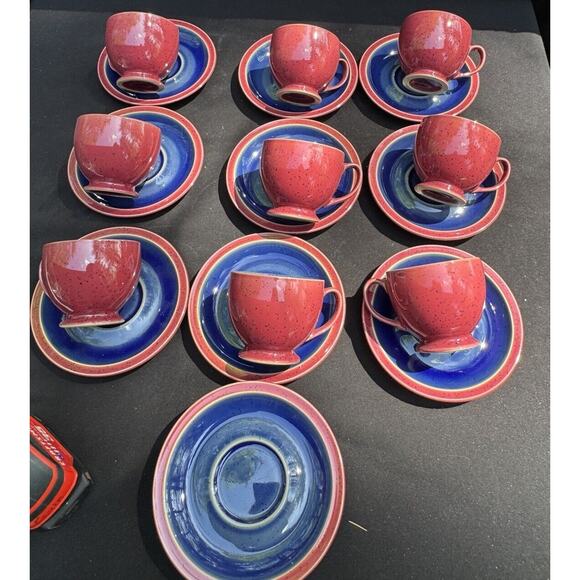 Denby | Kitchen | Rare Denby Langley Harlequin England Stoneware Red ...